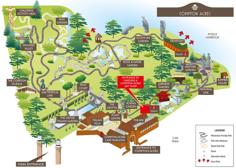 Discover Compton Acres | Map | Compton Acres Gardens Poole Dorset